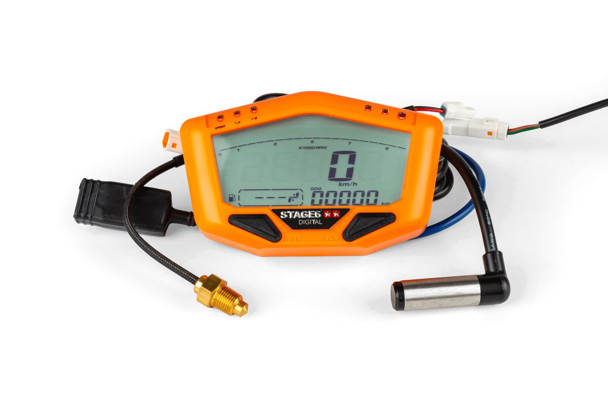 Digital Speedometer Stage6 R/T MK2 (Orange) - Compteur Stage6 MK2 Orange – Secretimport.tv