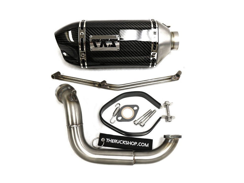 Exhaust TRS Full Carbon Dual Outlet GY6 125-180cc - Exhaust TRS Full ...