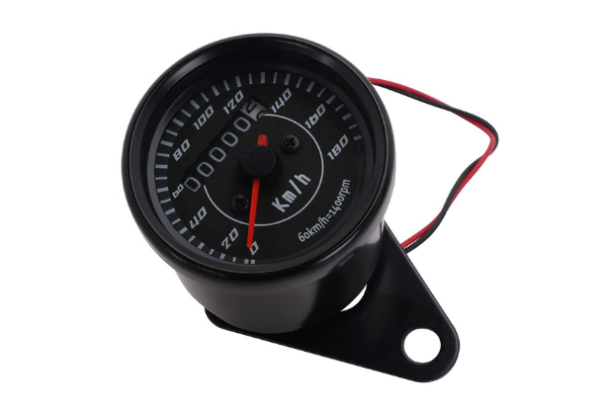 Black Round Speedometer (0-180 Km/h) - Universal Black Analog ...